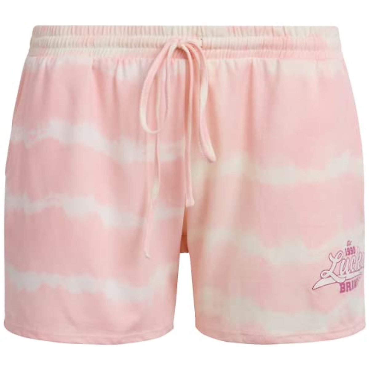 Lucky Brand Women's Pajama Set - Roll Sleeve T-Shirt and Shorts - Sleepwear for Women (S-XL), Size Medium, Pink Tie Dye