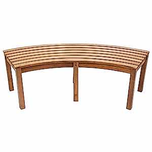 Achla Designs 125-0011 Curved Backless, Natural Bench, Oiled Finish