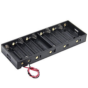 12v aa Battery Holder, 10 AA Battery Holder with Wire Leads 1.5V for LED Lights