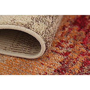 Unique Loom Estrella Collection Abstract, Rustic, Modern, Gradient, Distressed Area Rug (7' 0 x 10' 0 Rectangular, Pink/Navy Blue)