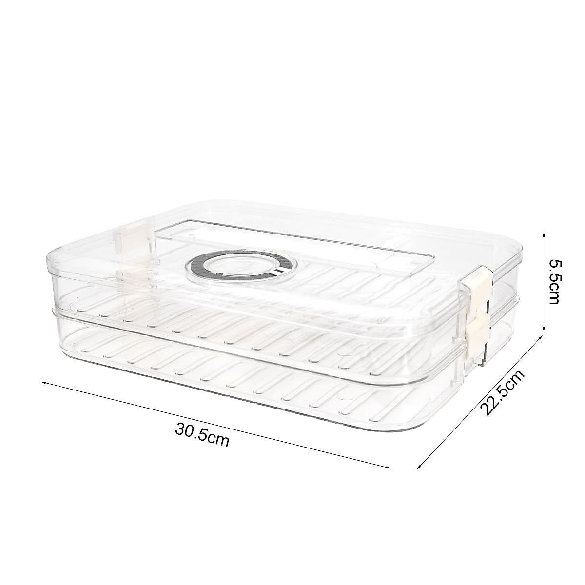 CheurYae 2-Layer Frozen Dumpling Storage with Lids, Food Storage Container, Stackable Food Storage Containers, Cookie Storage Containers, Good Sealing, for Kitchen and Fridge