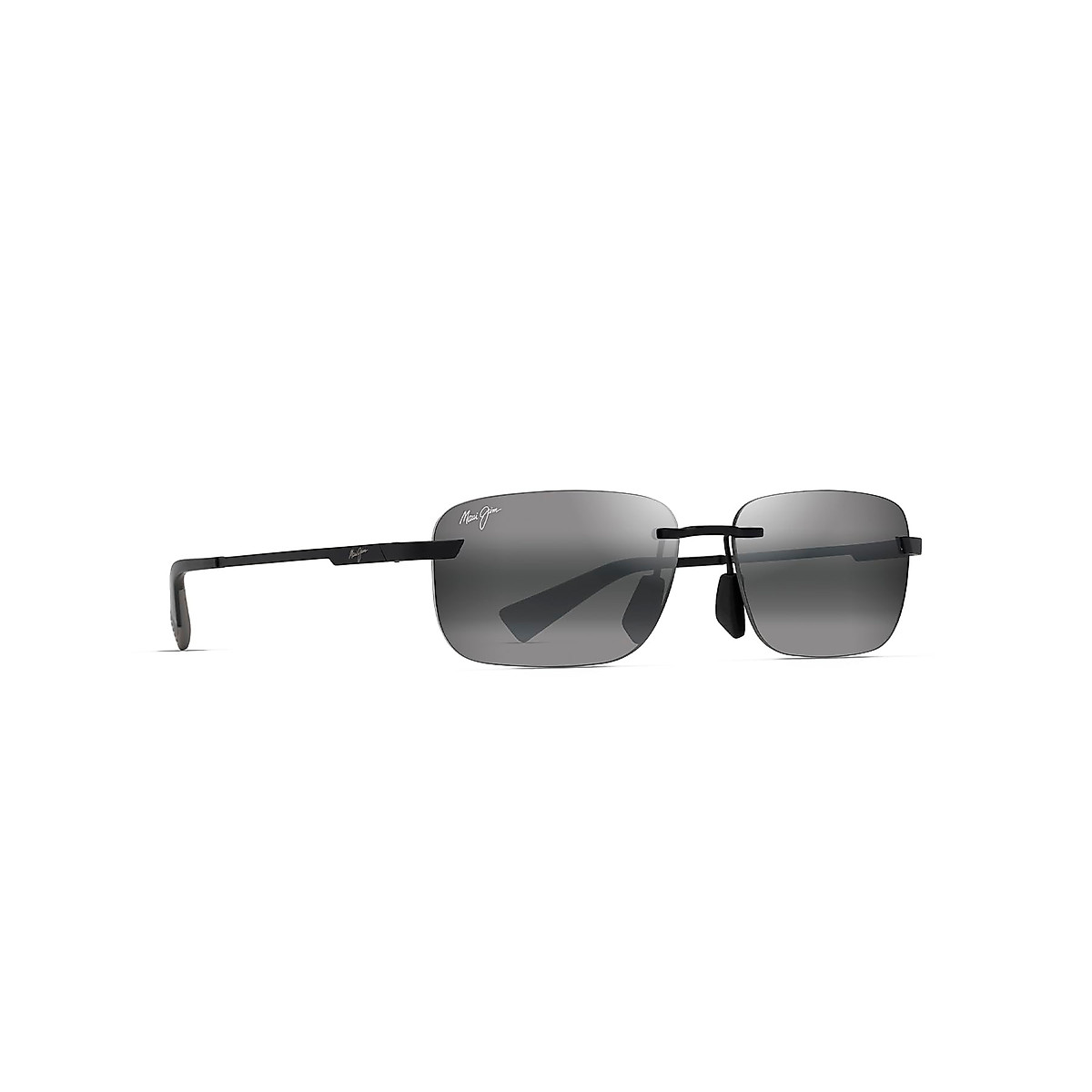 Maui Jim Lanakila Rectangle Sunglasses, Matte Black W/Grey/Neutral Grey Polarized, Large