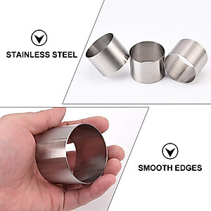 Cabilock Mini Food 8 Pcs Round Mousse Circle Metal Round Ring Mold Funnel Cake Mix Biscuit s Round Cookies DIY Mousse Cake Mold Stainless Steel Cheese Mini Cheese Crackers