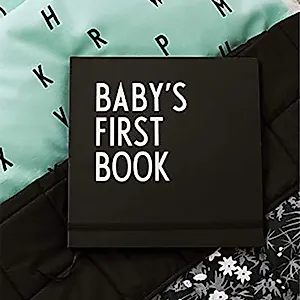 Design Letters Baby's First Year Book | Perfect Baby Book for New Parents Keepsake | Modern Memory Book with Envelope & Milestone Cards | Scrapbook Hardcover Album for Boys, Girls