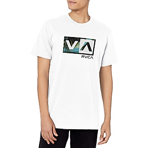 RVCA Men's Graphic Short Sleeve Crew Neck Tee Shirt, Balance Box/White, Large