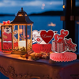 Big, Valentines Day Table Decorations - Pack of 9 | Red, Pink Valentine Honeycomb Decorations | Valentines Day Decor | Valentines Day Centerpiece Decorations | Valentines Day Decorations for the Home