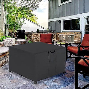 Square Firepit Patio Furniture Covers, Waterproof Outdoor Table Cover, Durable 500D Patio Fire Pit Table Cover, Outdoor Covers for Patio Furniture, 36"L x 36"W x 21"H -Black