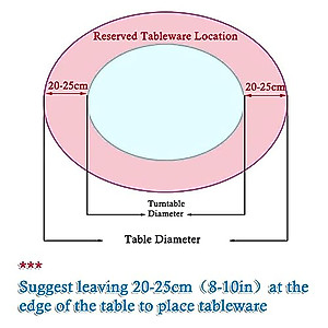 Lazy Susan Glass Turntable, 8mm Transparent Rotating Serving Tray, Heavy Duty Swivel Tray for Kitchen Dining Table (Color : Clear, Size : 50cm/20inch)