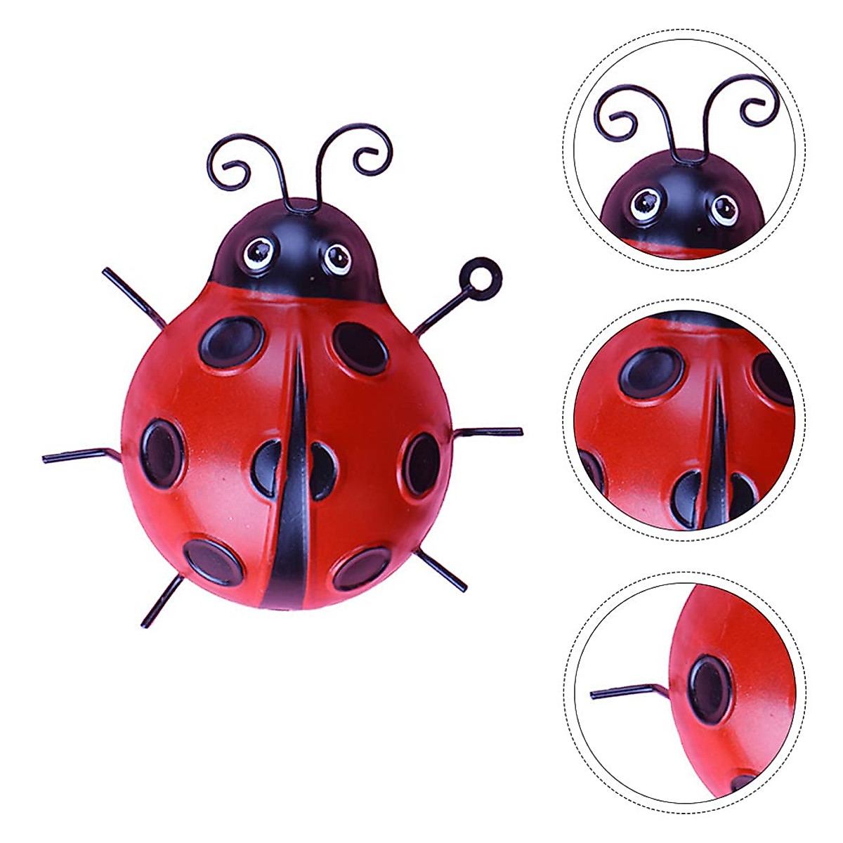 IMIKEYA 4pcs Wrought Iron Lawn Ladybug Simulation Ladybug Simulated Ladybug Garden Ladybug Iron Art Ladybug Iron Ladybug Yard Ladybug Decoration Ladybug Model Ladybug Decorations