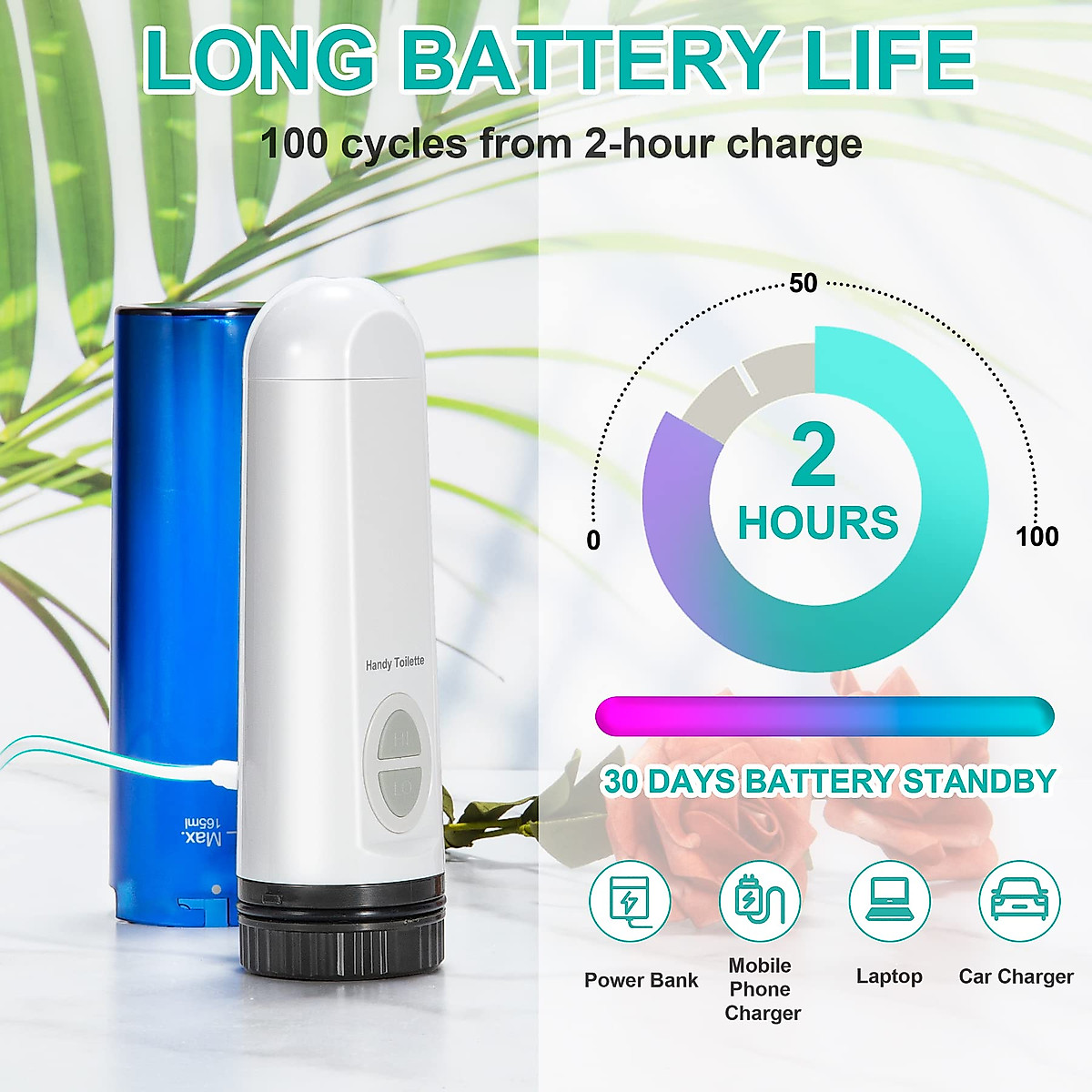 Portable Electric Bidet for Travel and Home Hygiene - Rechargeable Blue