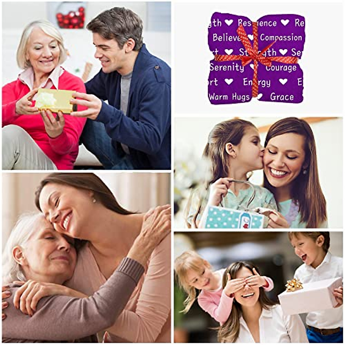 Healing Blanket, Get Well Blanket, Get Well Soon Gifts for Women, Soft Comfort Warm Hugs Gifts Compassion Blanket, Positive Energy Throw Heart Blanket, Breast Cancer Recovery Gift, Purple 50x60 Inch