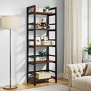 Tribesigns 5-Tier Bookshelf 69 Inch Industrial Bookcase Open Display Shelves Book Storage Organizer for Living Room, Home Office, Small Space