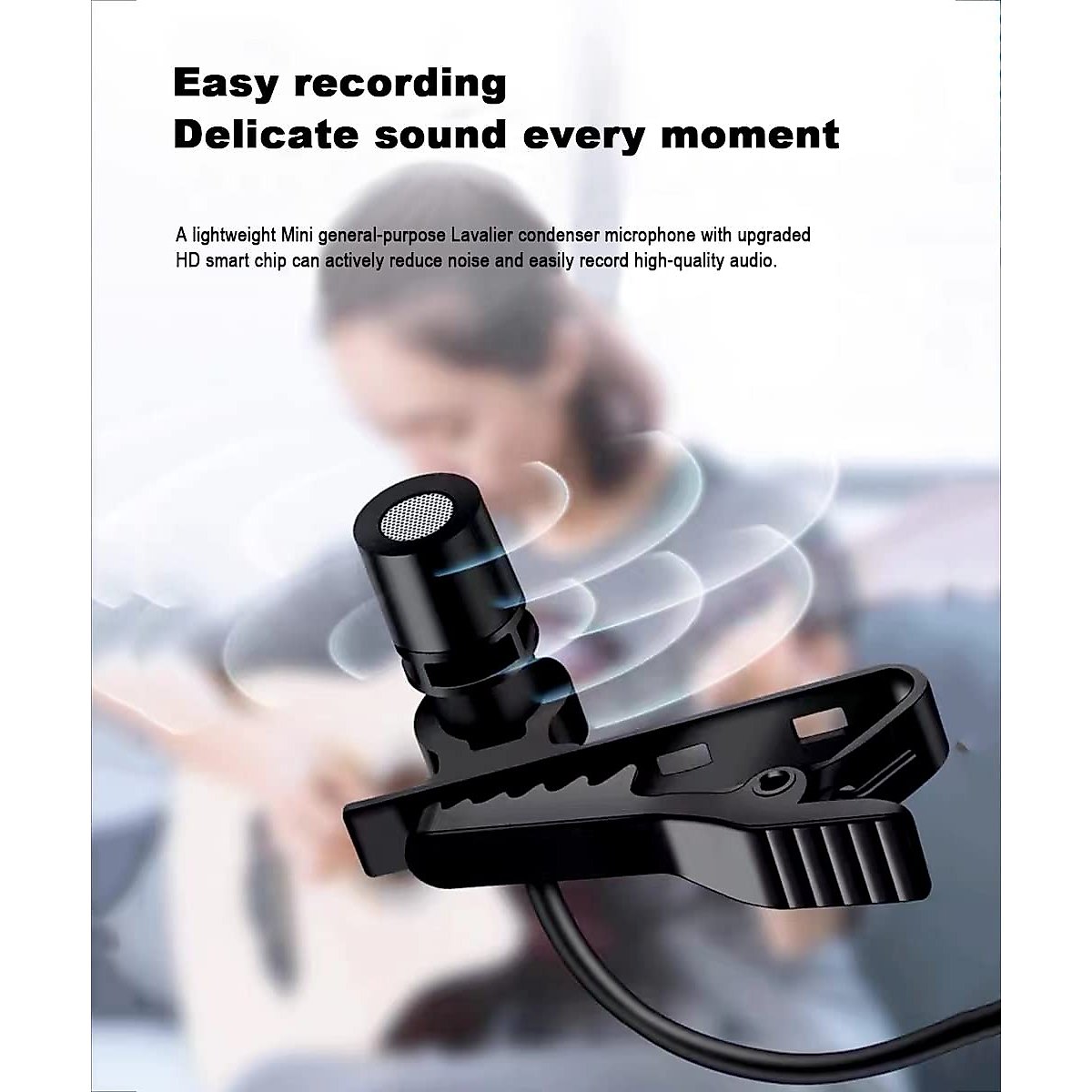 PewAs for USB Professional Lavalier Microphone for PC, Computer, Mac, Laptop, YouTube, Skype, Recording, Podcasting, Gaming Lavalier Microphone 【9.8ft】