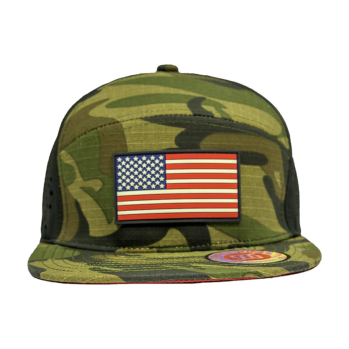 TRIPLE NIKEL | USA American Flag Patriotic Snapback Camo Hat for Men or Women