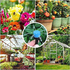 MSDADA Drip Irrigation Kit, 1/4" Blank Distribution Tubing Drip Irrigation System/DIY Plant Hose Automatic Irrigation Equipment Set for Garden, Greenhouse, Flower Bed, Patio, Lawn （Blue, 82ft）