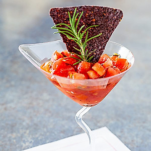 Restaurantware 3 oz Clear Plastic Dekko Martini Glass - 3 3/4" x 3" x 4 3/4" - 20 count box