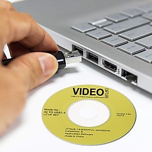 OSALADI Video Converter Capture USB Capture Card USB Capture 1 Set of Video Adapter Video Selector Portable Audio Adapter (Black) Capture Card Audio Video Capture