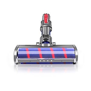 E.LUO Floor Head Soft Roller Brush Compatible with Dyson V7 V8 V10 V11 V15 Vacuum Cleaners Parts Rotatable Motorhead