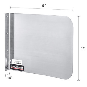DuraSteel Stainless Steel Splash Guard-15" x 12" Wall Mount Commercial Shield Kitchen Safety & Hygiene Cooking Splatter Screen-Ideal for Hand, Prep, Utility Sink, Silver