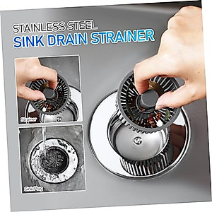 Homoyoyo Kitchen Sink Filter Sink Drain Strainer Push Type Sink Strainer Kitchen Sink Stopper Bathtub Drain Plug Drain Stopper Plunger Sink Strainer Kitchen Drain Stoppers Plastic Grey