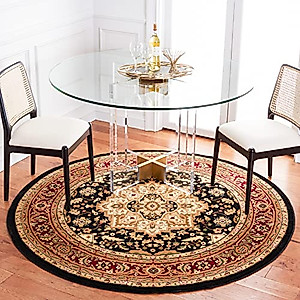 SAFAVIEH Lyndhurst Collection 6' Round Black / Red LNH330Y Traditional Oriental Non-Shedding Entryway Foyer Living Room Bedroom Kitchen Area Rug