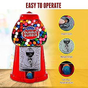 Gumball Machine for Kids 8.5" - Coin Operated Bubble Gum Machine and Toy Bank - Candy Machine Dispenser Includes 85 Gum Balls - Great Candy Dispenser Machine Gift Toys for Girls and Boys - 8.5" (Red)