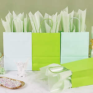 60 Sheets 20"X14" Metallic Green Tissue Paper, Mint Green Tissue Paper Bulk for Gift Bags Crafts Packaging Wrapping, Pearlescent Shimmer Wrapping Tissue Paper for Birthday Baby Shower Wedding