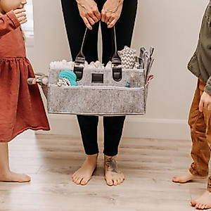 Everly Baby Co - Diaper Caddy Organizer - Large Nursery Storage Bin - Baby Diaper Basket - Waterproof Liner - Diaper Changing Pad - Storage Basket - Car Diaper Caddy