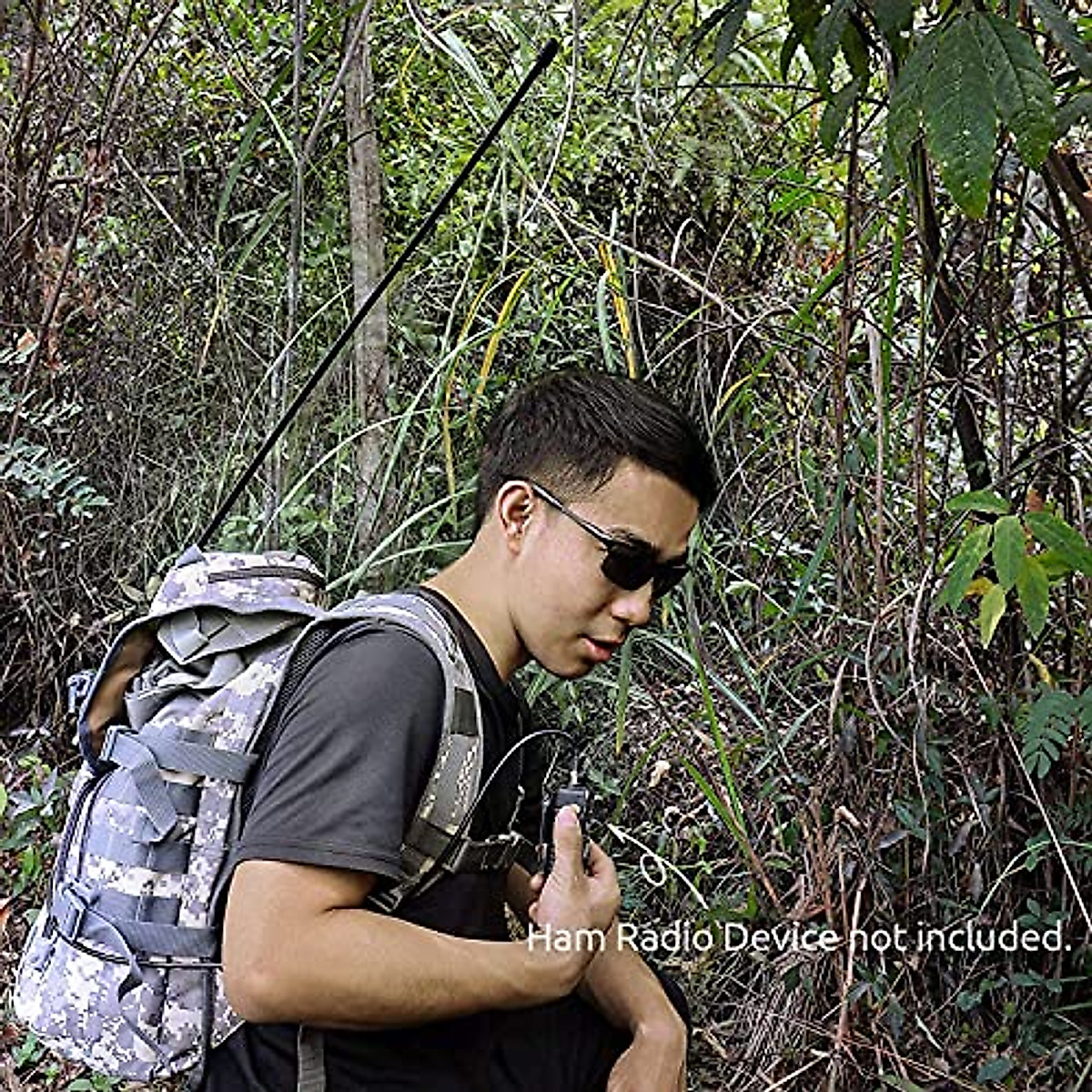 Bingfu Dual Band VHF UHF 136-520MHz 18.5 inch Foldable CS Tactical SMA Female Ham Radio Antenna with 3 feet Extension Relocation Cable for Kenwood Baofeng BF-F8HP UV-5R UV-82 BF-888S GT-3 Ham Radio