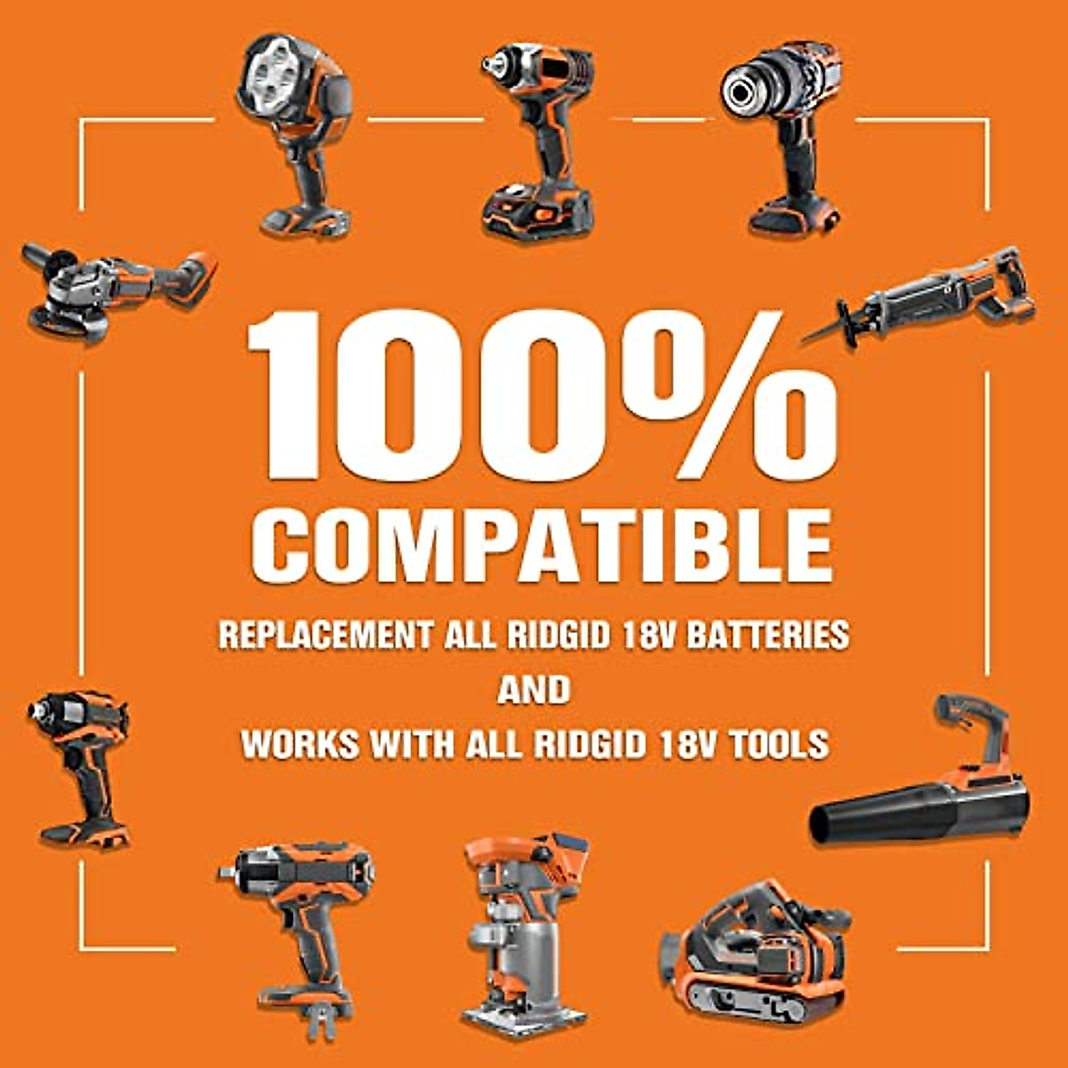 Jialitt 2 Pack R840087 AC840087 18V 6.0Ah Lithium Ion Battery Replacement for Ridgid 18V Battery R840083 R840085 R840086 R840089 AC840085 AC840086 AC840087P AC840089 AC840094