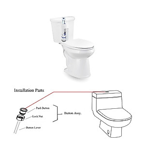 Lychee Light Dual Flushing Toilet Push Button Spare Parts,Top Toilet Button Replacement Compatible with Geberit & Kohler Part, Satin Chrome Toilet Parts with 1.5inch(38mm) Hole in the Toilet Tank Lid