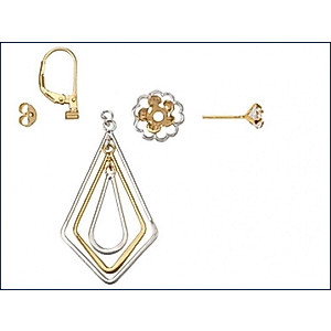 Convertiblez 2 Pair of Earring Converters. Converts pierced post earring to lever back drop dangle pierced earrings. Combo contains 1 pair Sterling Silver and 1 pair 14K Gold over Sterling Silver.