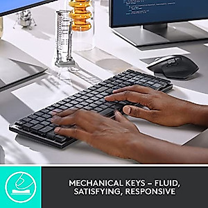 Logitech MX Mechanical Wireless Illuminated Performance Keyboard, Tactile Quiet Switches, Bluetooth, USB-C, macOS, Windows, Linux, iOS, Android, Graphite - With Free Adobe Creative Cloud Subscription
