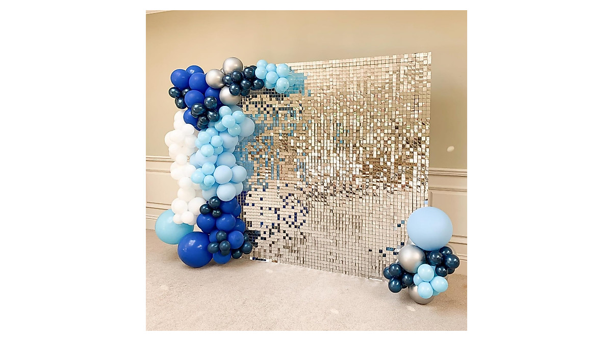 Silver Shimmer Wall Backdrop - 36 Glitter Panels