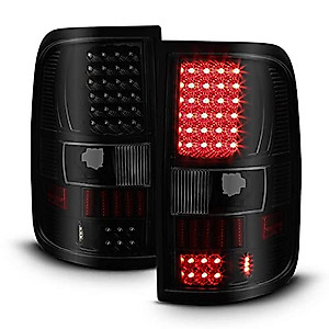 ACANII - For 2004-2008 Ford F150 Pickup Styleside Black Housing Smoked Lens LED Tail Lights Brake Lamps Pair Left+Right Cyber Black V2