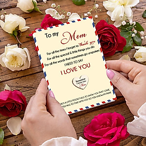 TEEZWONDER Mothers Day Gifts For Mom From Daughter Son - 20 Oz Stainless Steel Insulated Coffee Tumbler with Lid & Greeting Card with Pocket Hug Token and Envelope - Mom Birthday Gifts For Women Mama