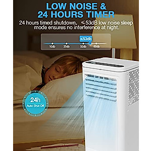 Joy Pebble Portable Air Conditioner, 10000 BTU for Room up to 450 sq. ft, Portable AC with Dehumidifier & Fan, 2 Fan Speeds, 24H Timer, Remote Control, Energy Efficiency
