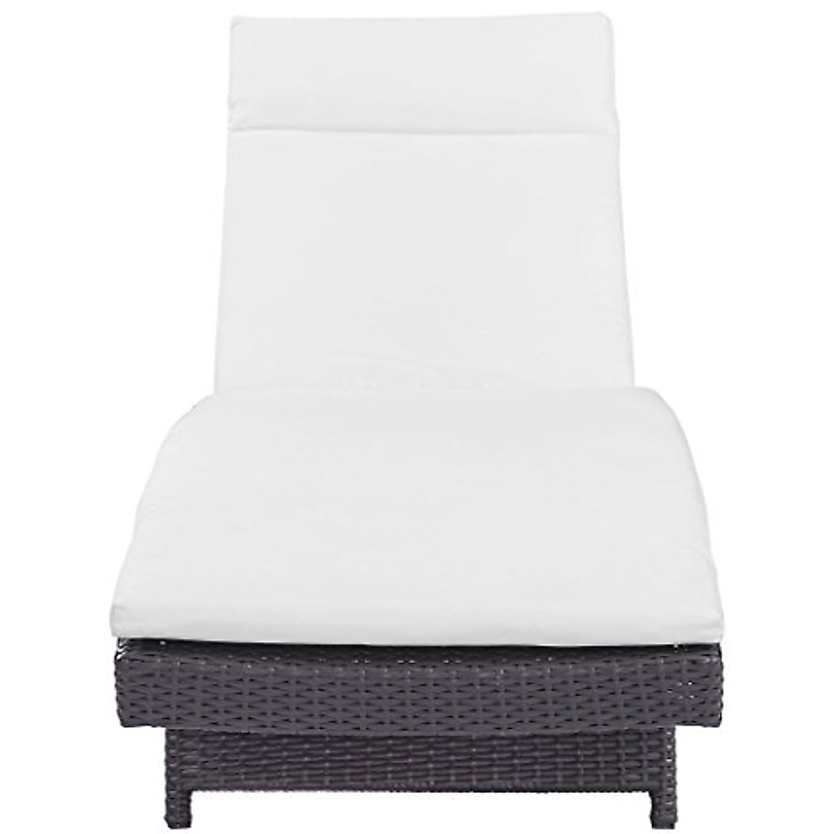 Crosley Furniture Biscayne Reclining Wicker Outdoor Chaise Lounge Chair for Patio, Deck, Backyard, Poolside, White