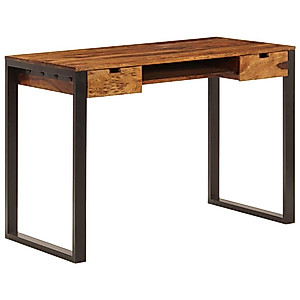 MSLAONXC Desk,Secretary Desk,Console Desk,Antique-Style,Vanity Desk,Computer Desk,Study Table,for Home, Office,Learning,Gaming,Working,Bedroom,43.3"x21.7"x30.7" Solid Sheesham Wood and Steel