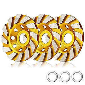 2 Pieces Diamond Cup Grinder 4 Inch Concrete Turbo Diamond Grinding Cup Wheel 12 Segs Heavy Duty Angle Grinder Wheels for Angle Grinder