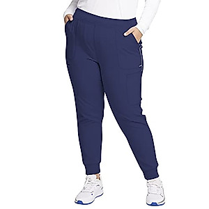 Cherokee Infinity Women Scrubs Pant Mid Rise Jogger Plus Size CK080A, 2XL, Navy