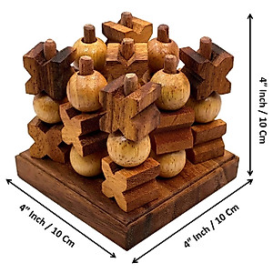Tic-Tac-Toe 3D Strategy Wooden Game
