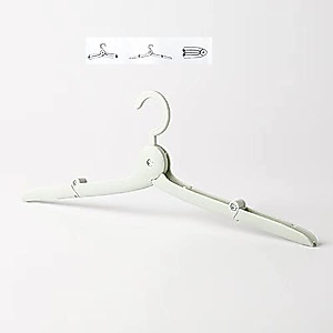 Ainior Portable Folding Travel Hangers, Multifunctional Hangers, Collapsible Clothes Drying Rack Hangers for Holiday,Camping,Travel,Home (6 Pcs (Green)