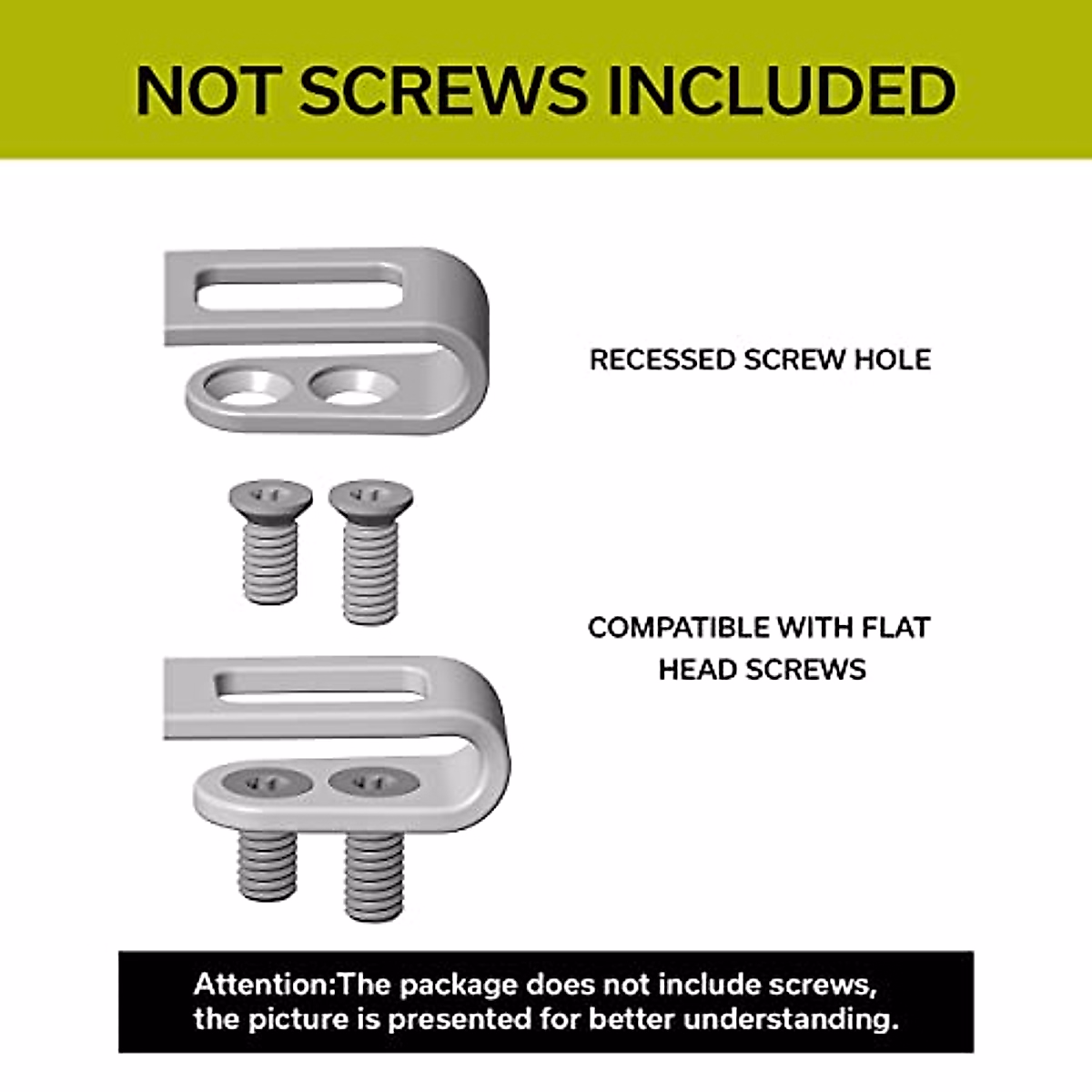 2PCS CIVIVI Flamed Titanium Pocket Clips, NO Screws Included, 50MM 55MM Clip with Recessed Screw Hole T002A