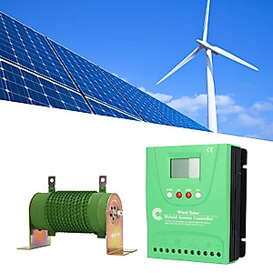FOUF 2800W Wind Solar Hybrid Charge Controller, Auto 24V/48V Battery MPPT Hybrid Wind Solar Controller with LCD Display and Free Dump Load Accurate, 1600W Wind and 1200W Solar Panel(GPI48280)
