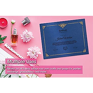 Navy Blue Shimmer Paper - 100-Pack Metallic Cardstock Paper, 92 lb Cover, Double Sided, Printer Friendly - Perfect for Weddings, Birthdays, Craft Use, Letter Size Sheets, 8.5 x 11 Inches