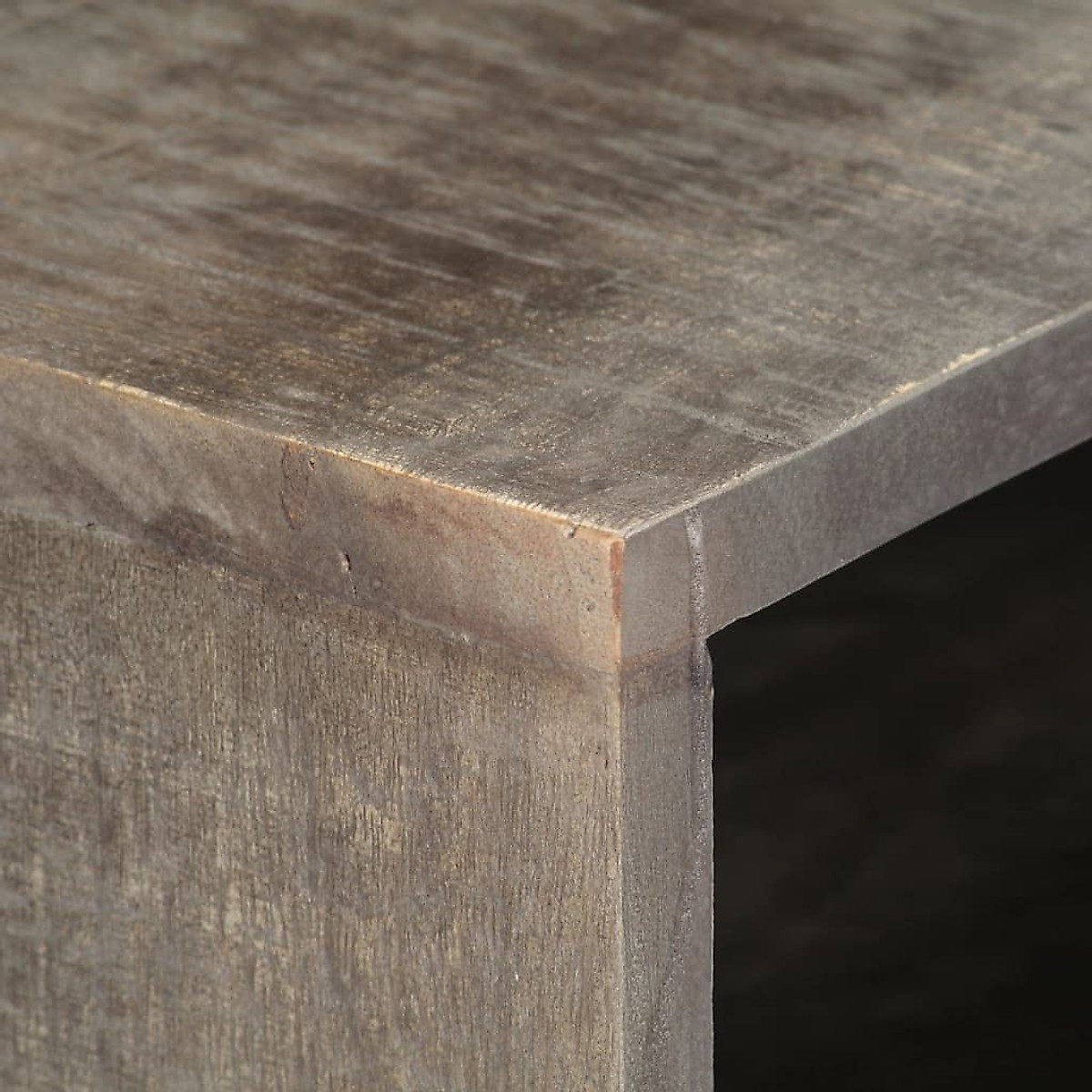 GaRcan Solid Rough Mango Wood TV Cabinet HiFi Plasma Entertainment Centre Stand Unit Media Storage Organiser Television Sideboard Grey 130x30x46cm