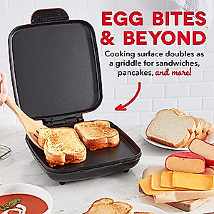 Dash Sous Vide Style Family Size Egg Bite Maker for Breakfast Bites, Sandwiches, Healthy Snacks or Desserts, Keto & Paleo Friendly (9 Servings), Red, 9 Egg Bites