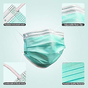 50 Pcs Individual Package Kids Disposable Face Masks,3 Layers Multicolored Facial Masks with Adjustable Elastic Ear Loop Respirator Safety Mouth Masks