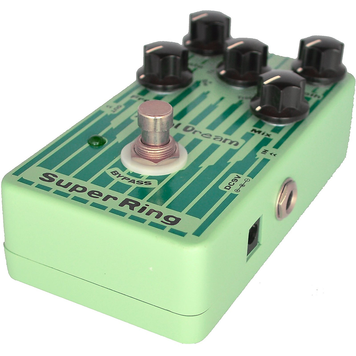 Aural Dream Super Ring Guitar Effect Pedal provides 2 ring modes and 6 modulation waveforms through adjusting Rate and fluctuating Depth to simulate Tubular Bell,Chime and Bells,True Bypass